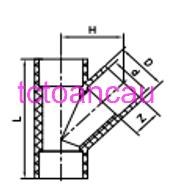 Chữ Y - 45° Wye Tee CPVC Công Nghiệp SCH80, DN150 - TCG